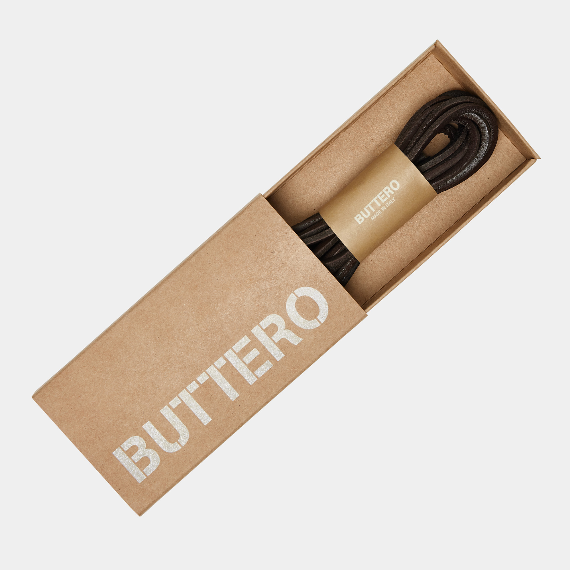 BUTTERO LEATHER LACES COLOR DARK BROWN ST-STRQ-TDM